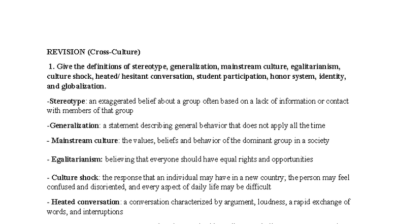 Revision: Key Concepts in Culture and Communication (G1) - Studocu