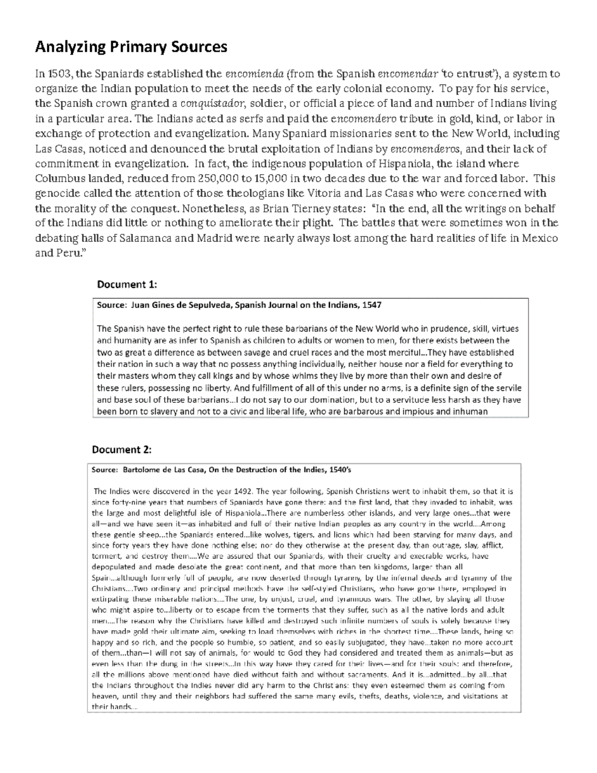 Valladolid Debate Analysis: Encomienda System & Indigenous Impact - Studocu