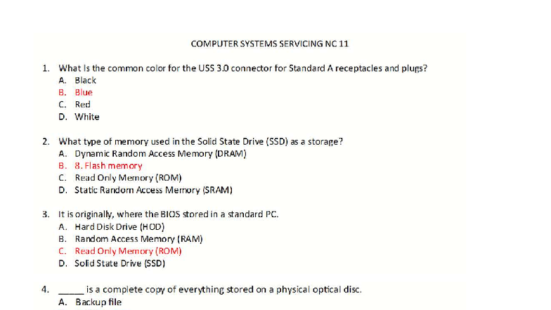CSS NC-II Reviewer: Computer Systems Servicing Exam Prep - Studocu