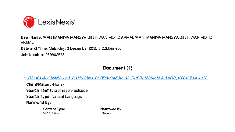 Case Analysis: Rakka @ Kanniah A L Samayan v Subramaniam A L ...
