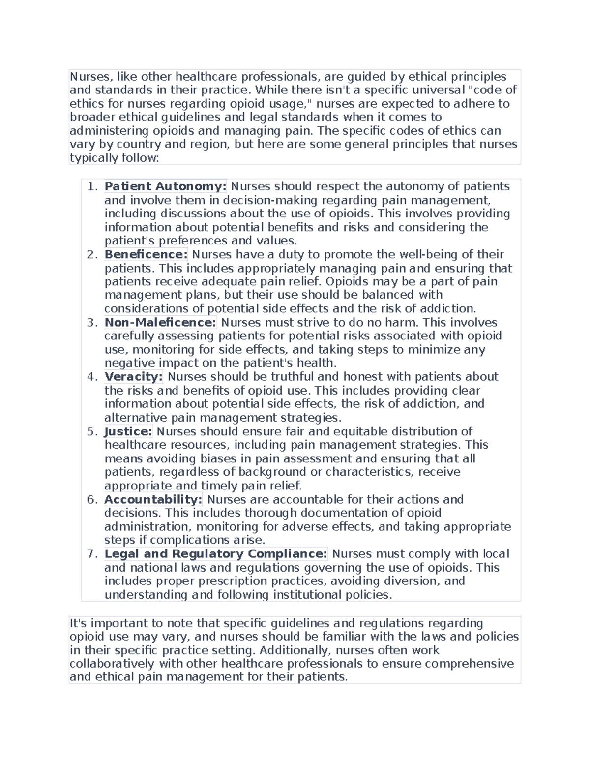 310 Opioid Ethics: Lecture Notes for Class Preparation - Studocu