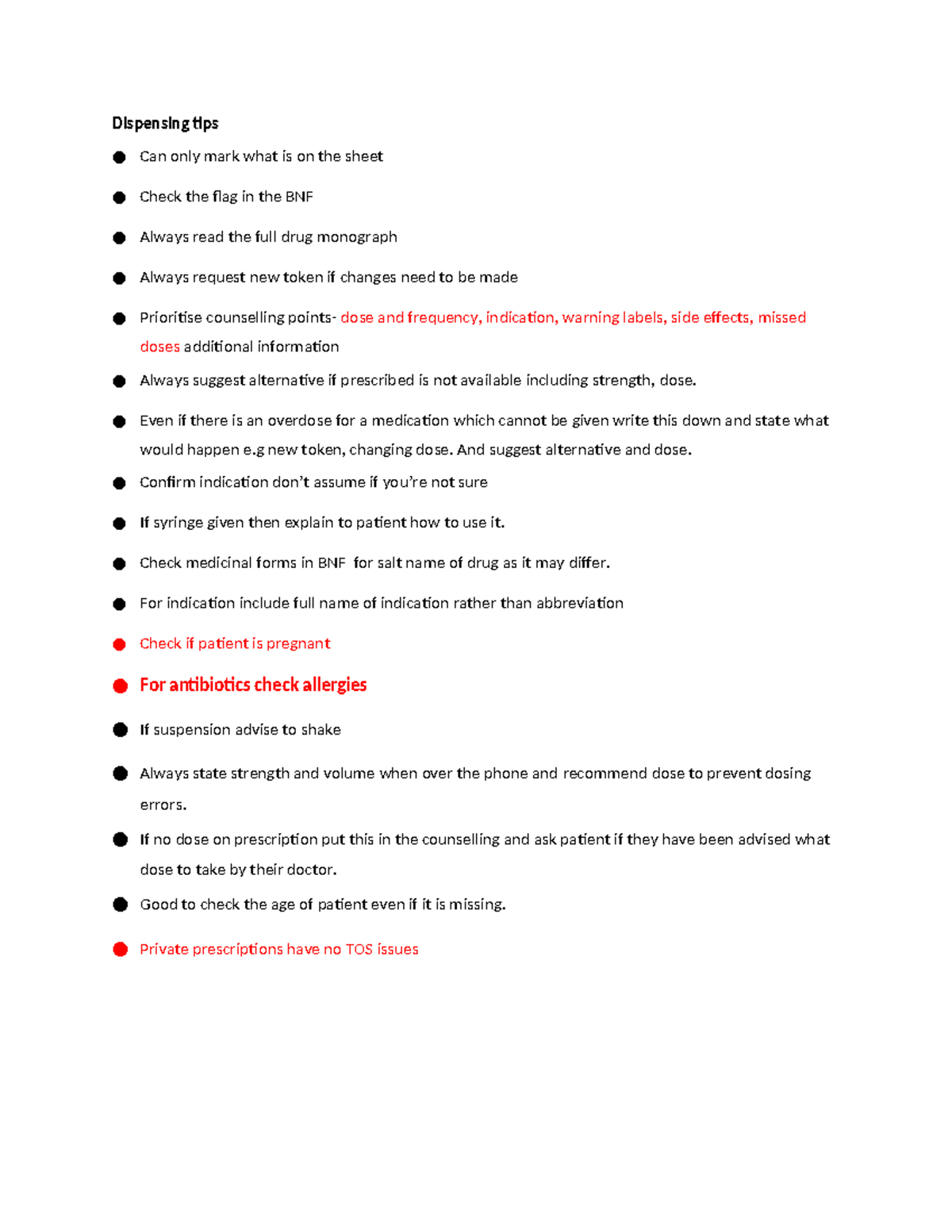 OSCE Tips for Effective Pharmacy Dispensing Practice - Studocu