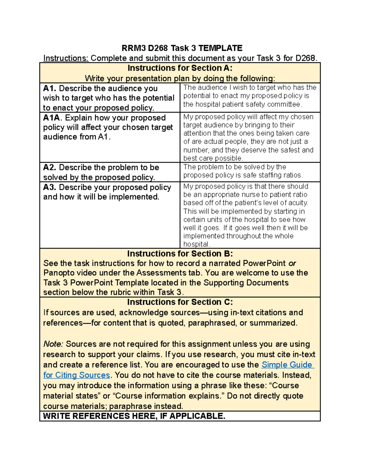 RRM3 D268 Task 2: Conflict Management Analysis and Recommendations - Studocu