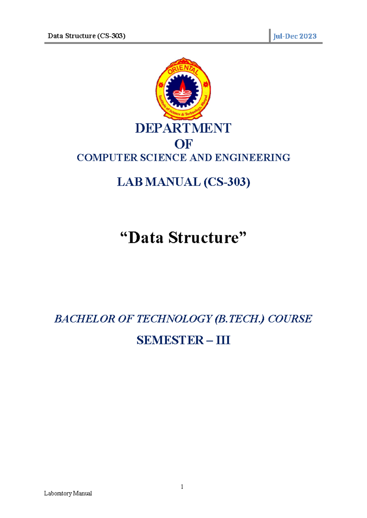 Lab file of DSA - Lab file DSA - 1 DEPARTMENT OF COMPUTER SCIENCE AND ...