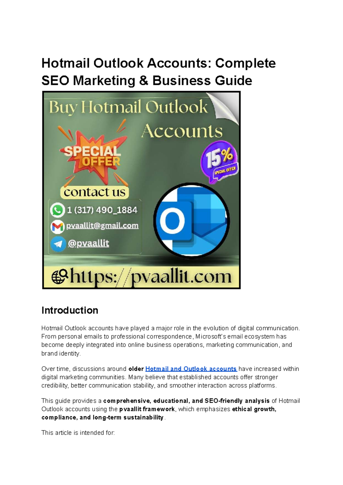 Buying Hotmail (Outlook) Accounts for Marketing in the US & UK: A Guide ...