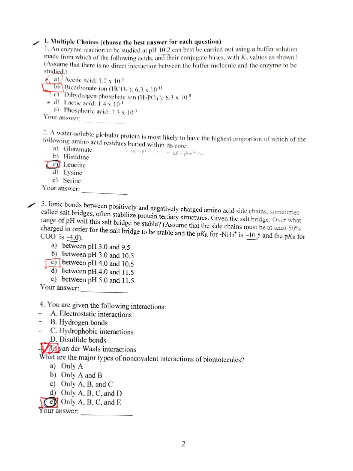 BCE1-2025: Multiple Choice Questions on Enzyme Reactions and Protein ...