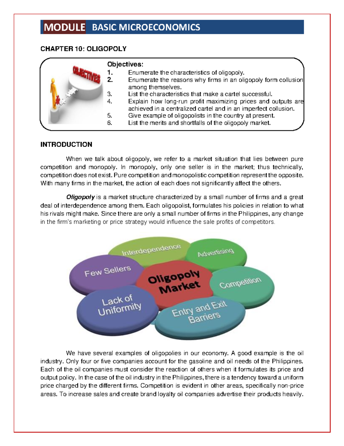 Chapter 10 - Oligopoly Overview - OLCBBME01 - Studocu