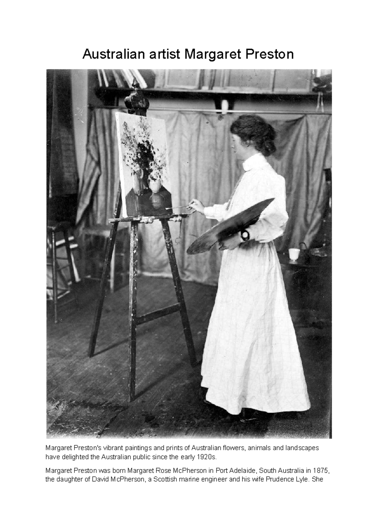 Margaret Preston: A Study of Her Art and Influence in Australia - Studocu