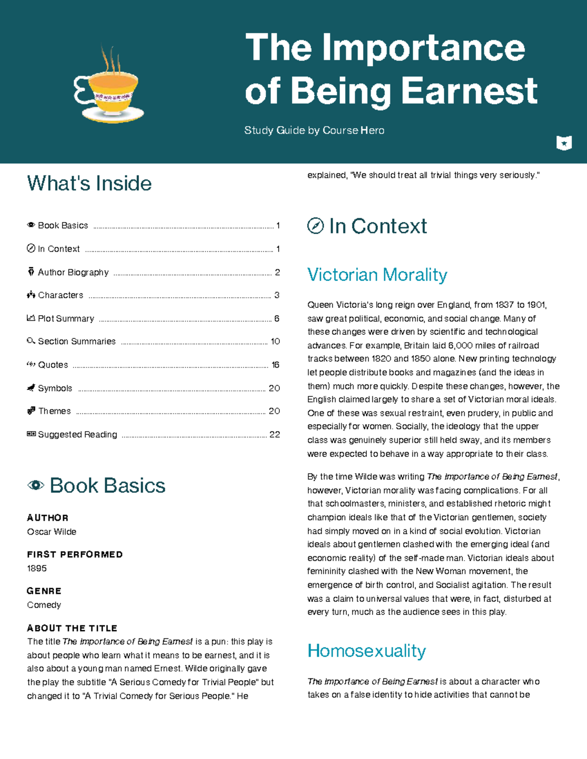 The Importance of Being Earnest Study Guide: Key Themes and Analysis ...