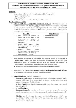 fiche méthode présenter un document en Histoire - FICHE METHODE DE ...