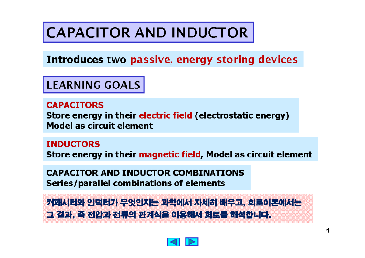 CAPACITOR AND INDUCTOR: Energy Storage Devices Overview (Ch06) - Studocu