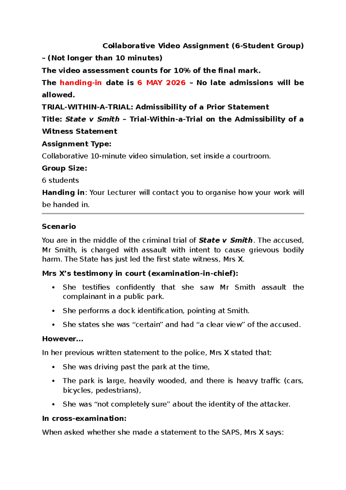 IU R I 3 71 Collaborative Video Assignment: State v Smith Admissibility ...