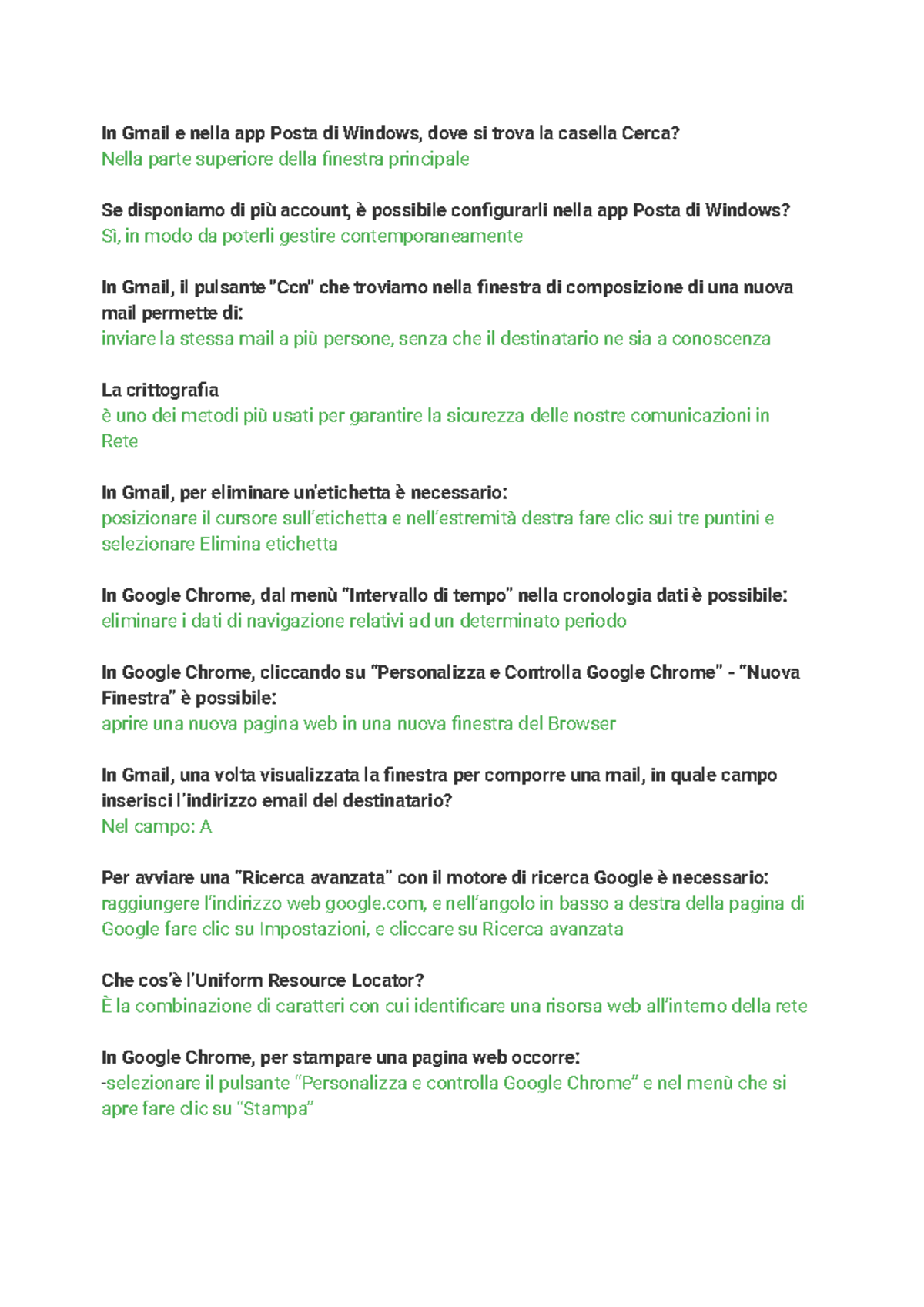 Eipass mod. 2: Guida all'uso di Gmail e Chrome (2021) - Studocu