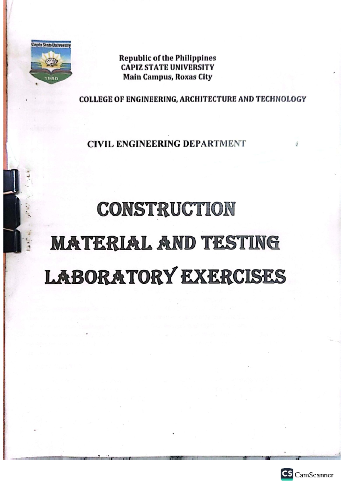 Construction Materials and Testing Laboratory Manual CS 2023 - Studocu
