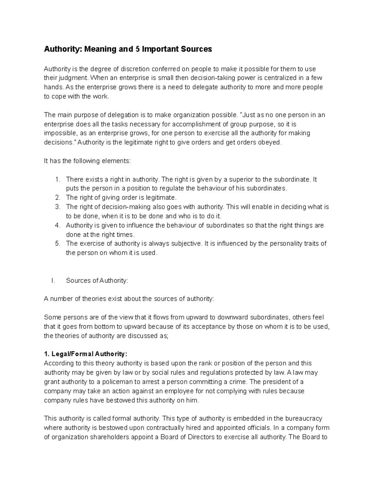 Lesson 4 - Understanding the 5 Key Sources of Authority - Studocu