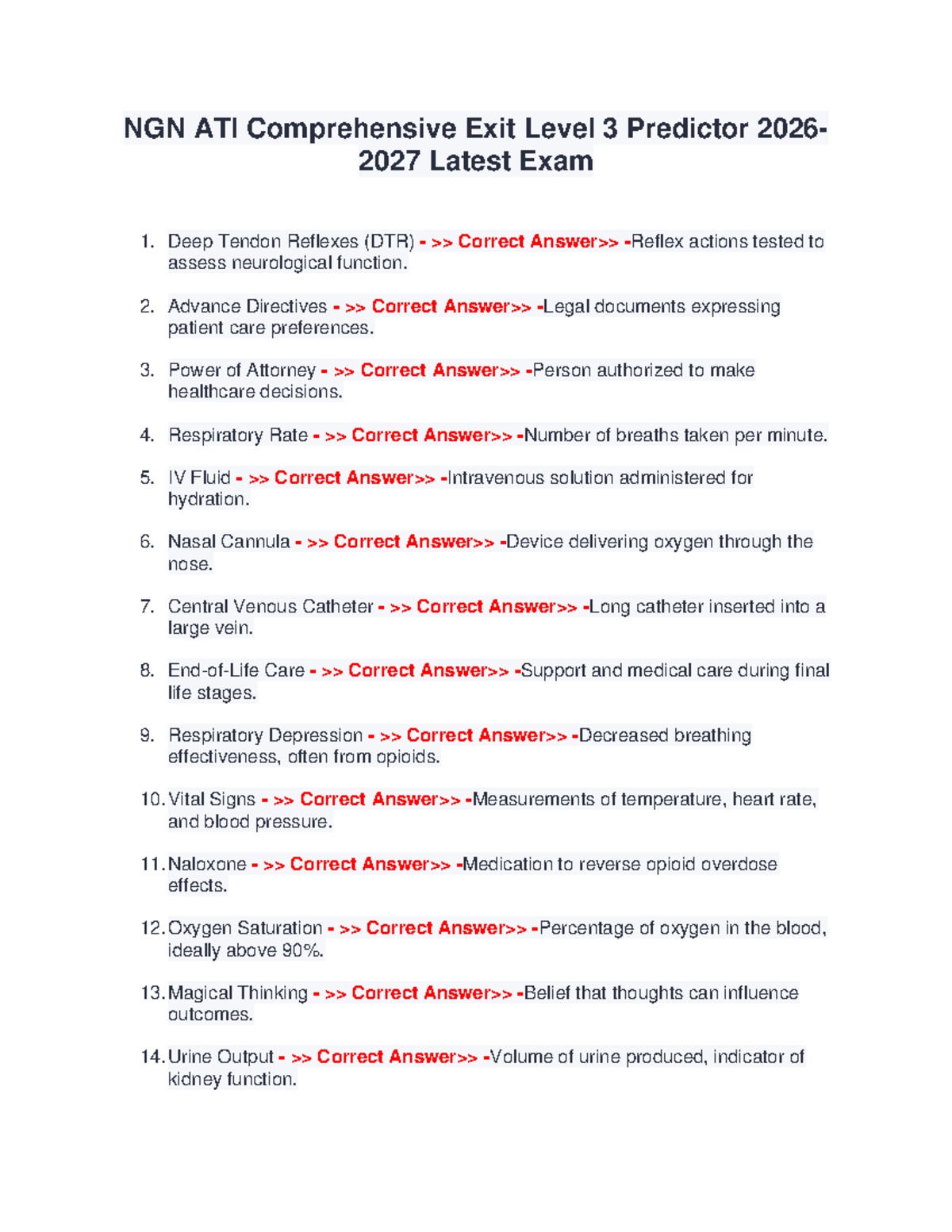 NGN ATI Comprehensive Exit Level 3 Predictor 2026-2027 Exam Review ...