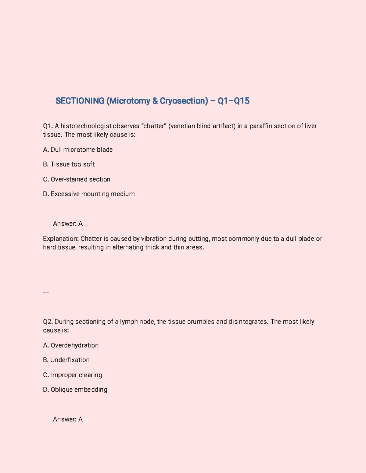Histology MCQs Review (SECTI 1-60) - Studocu