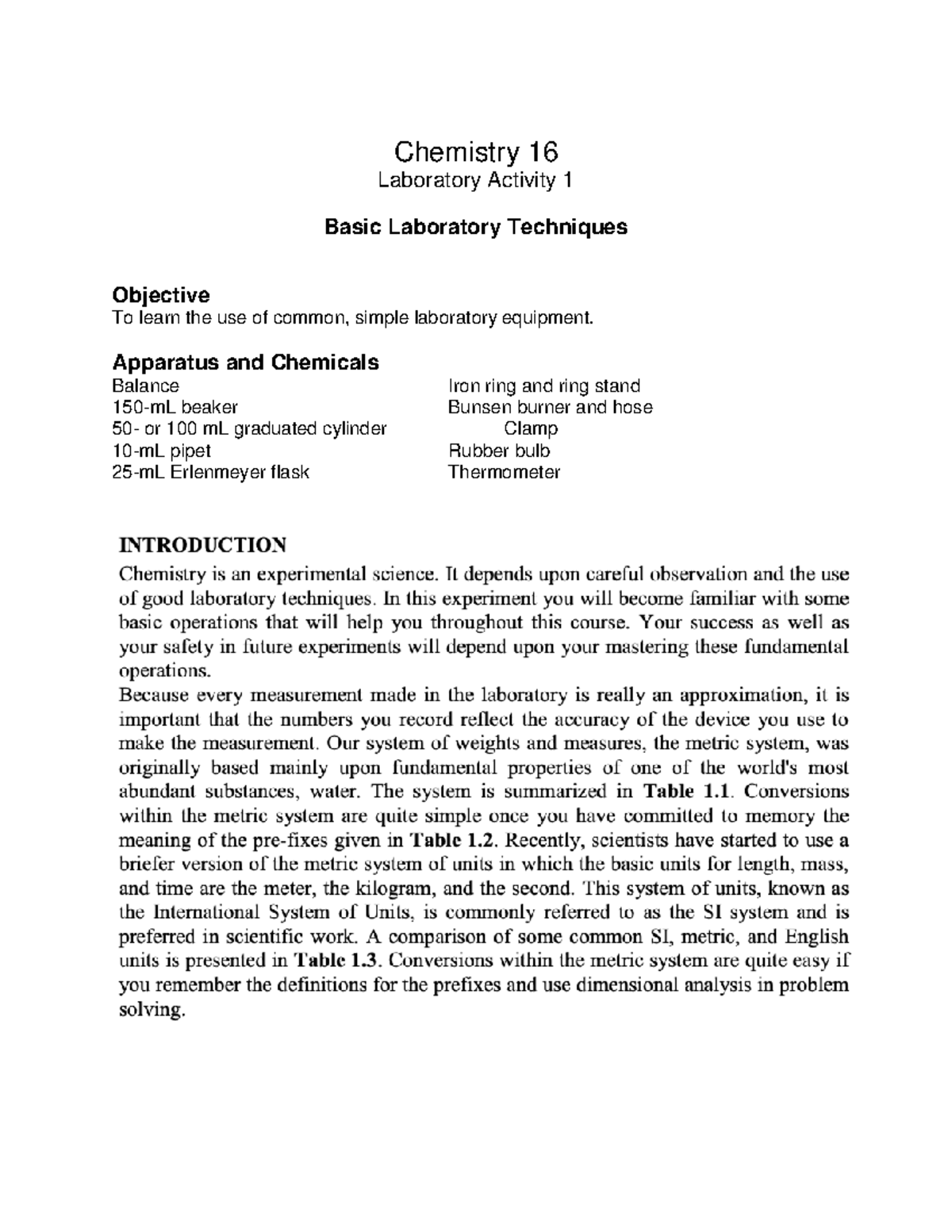 Chem 16 Lab Activity 1 - engineering - Chemistry 16 Laboratory Activity ...