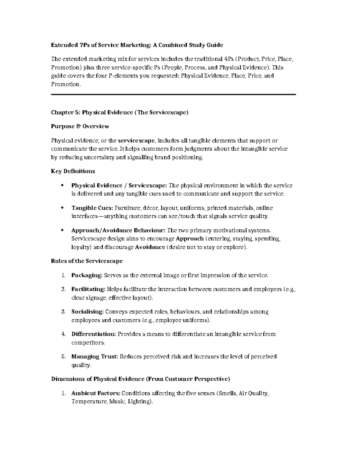 Extended 7Ps of Service Marketing: A Comprehensive Study Guide - Studocu