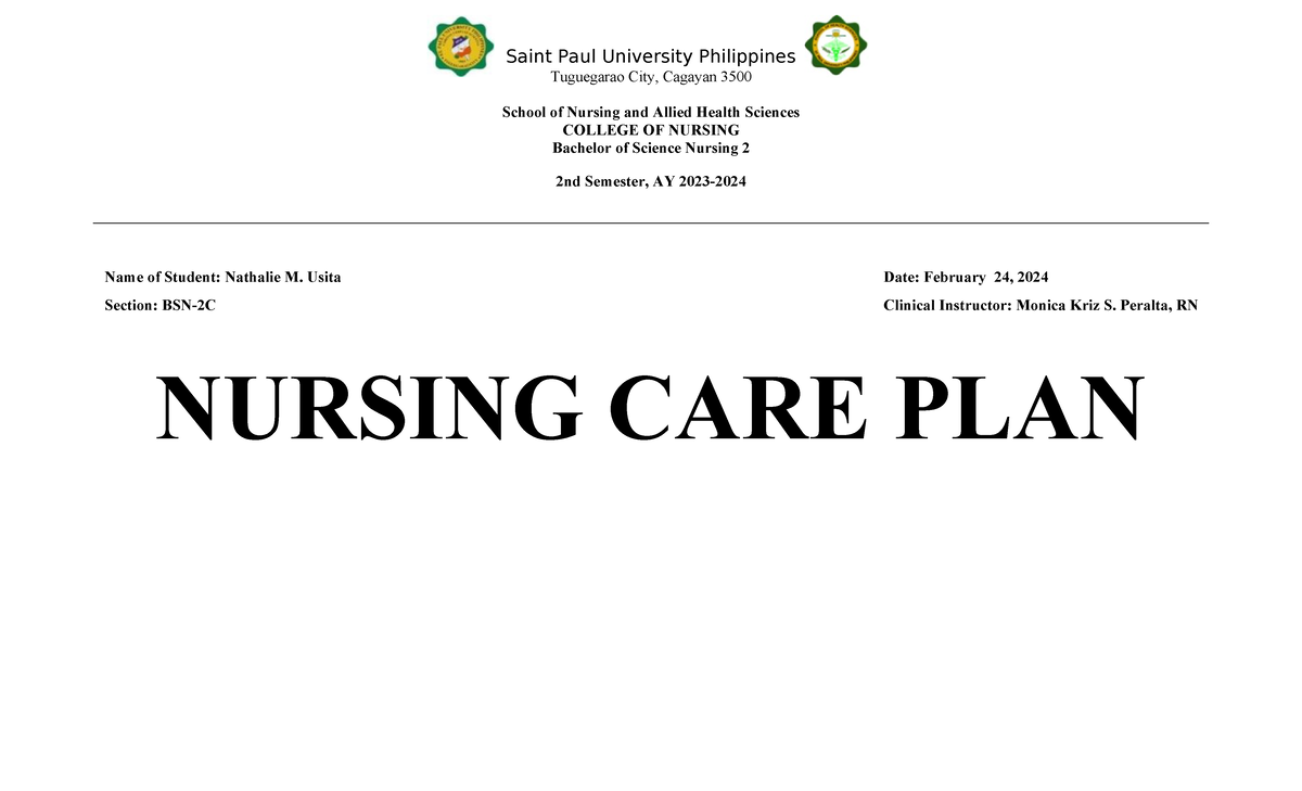 NCP- BSN2C - Nursing Care Plan: Credé’s Prophylaxis for Newborns - Studocu