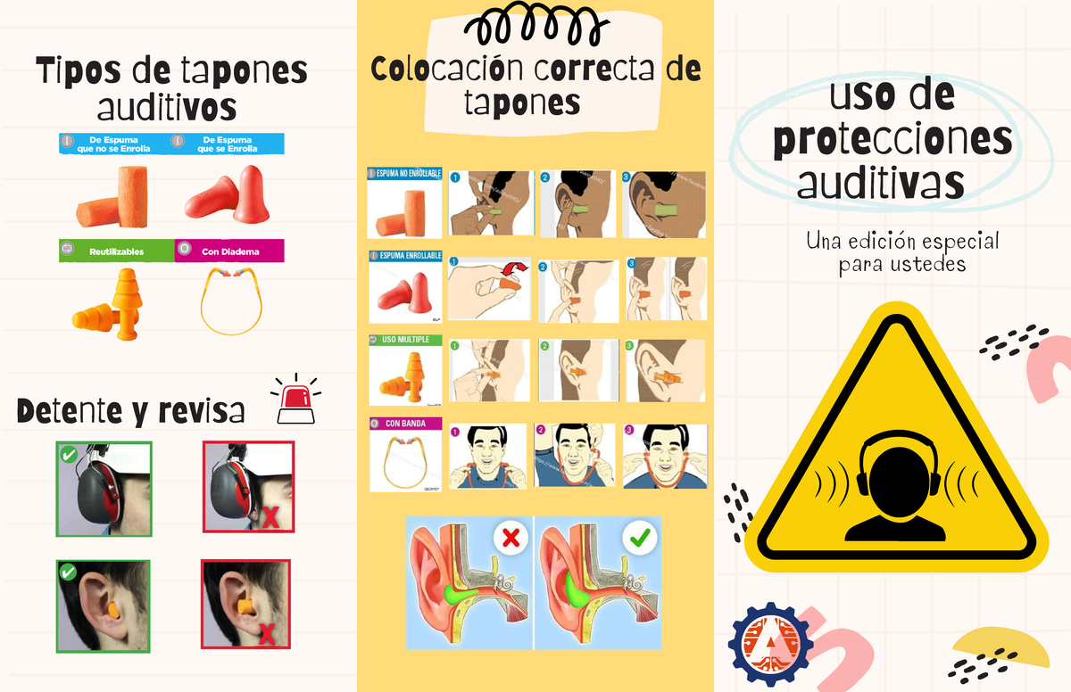 Folleto sobre el Uso y Tipos de Tapones Auditivos - Studocu