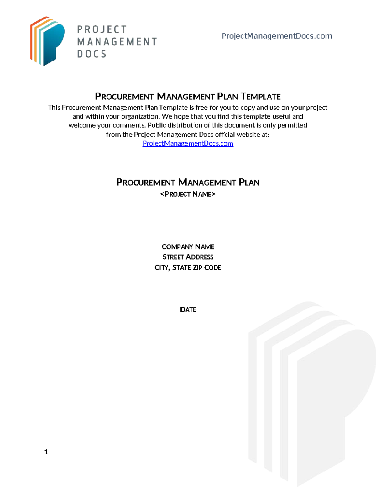 Procurement Management Plan Template for Project Management Docs - Studocu