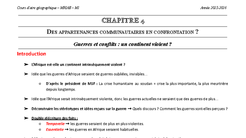 Chapitre 4 - Guerres et Conflits en Afrique : Un Continent Violent ...