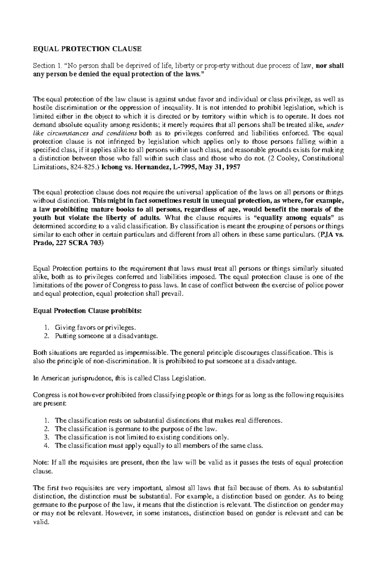 Equal Protection Clause: Understanding Its Principles and Applications ...