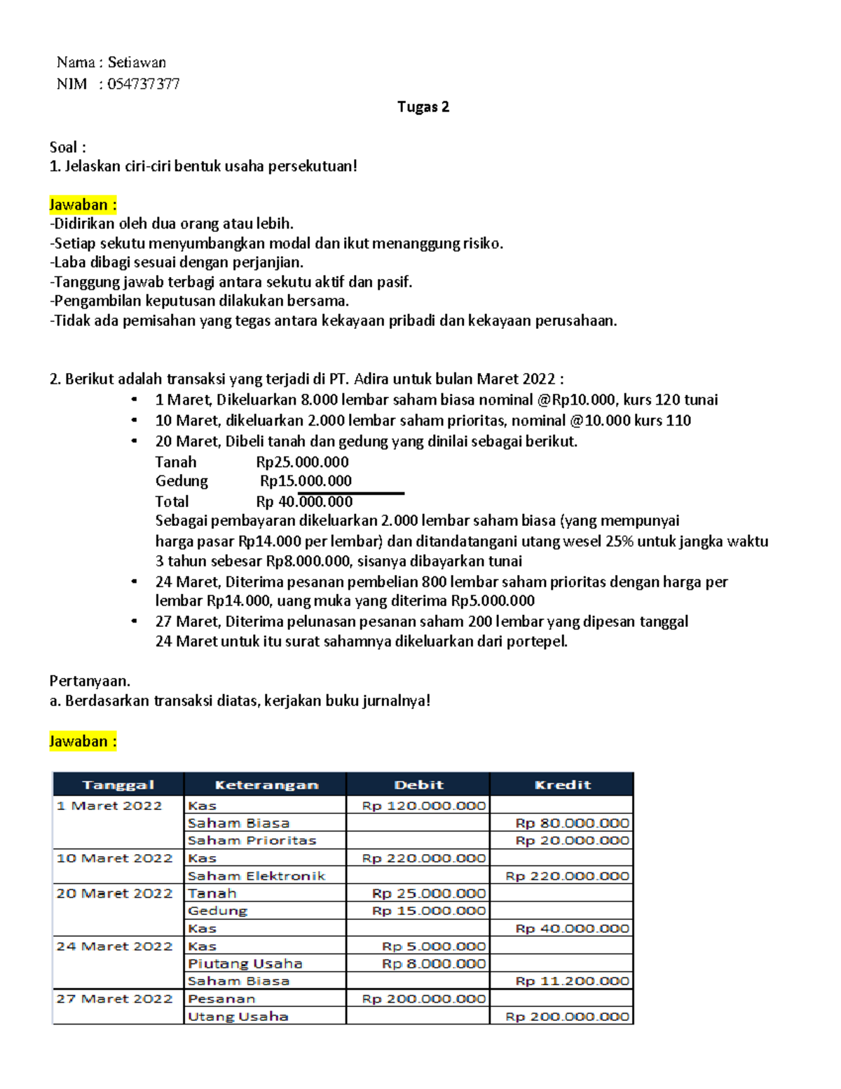 Tugas 2 - Jurnal Transaksi Persekutuan (EKMA4115) - Studocu