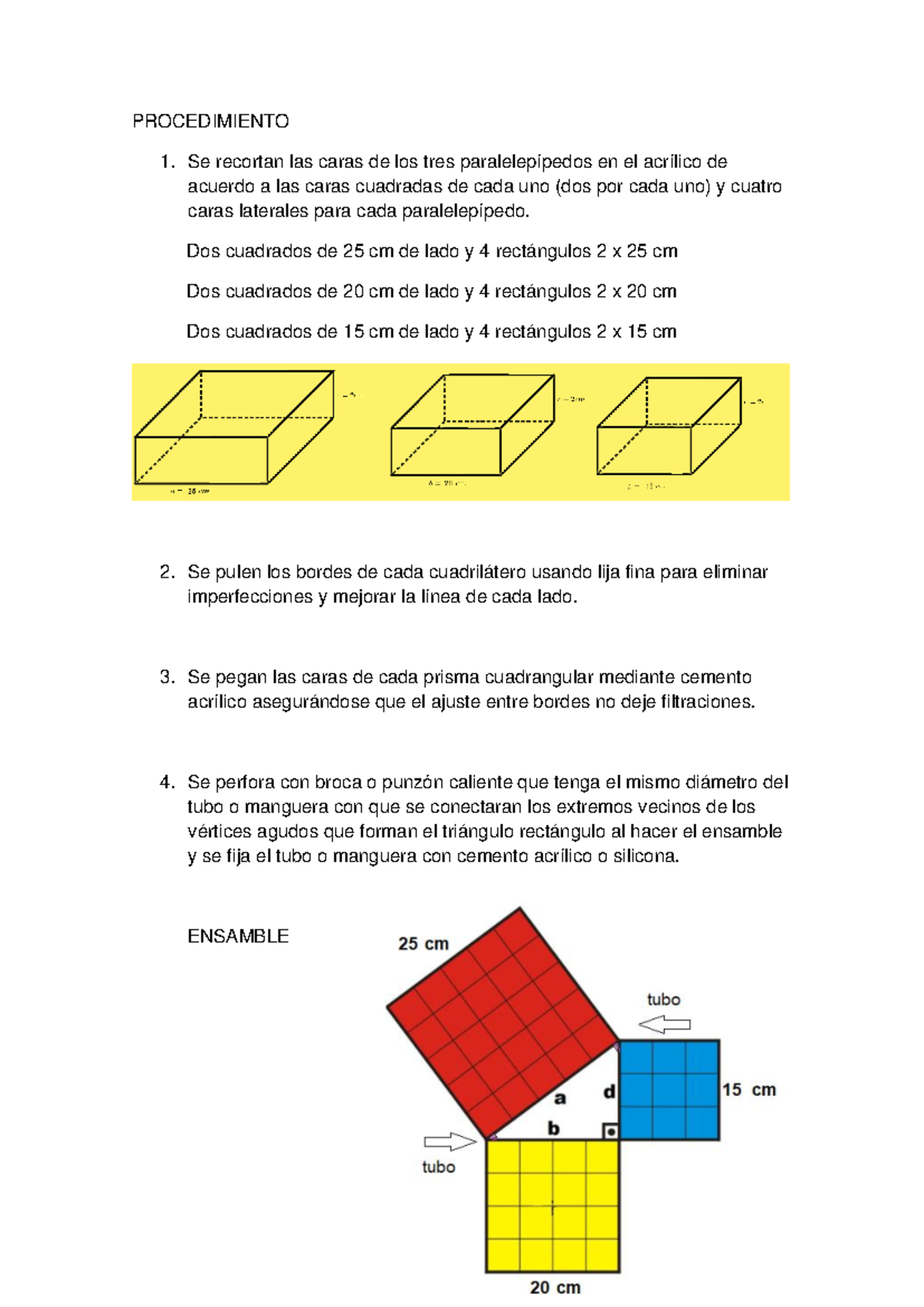 Comprobación Tridimensional del Teorema de Pitágoras - Procedimiento ...
