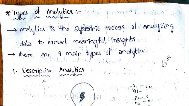 PA-1 - Types of Analytics: Understanding Descriptive to Prescriptive - Studocu