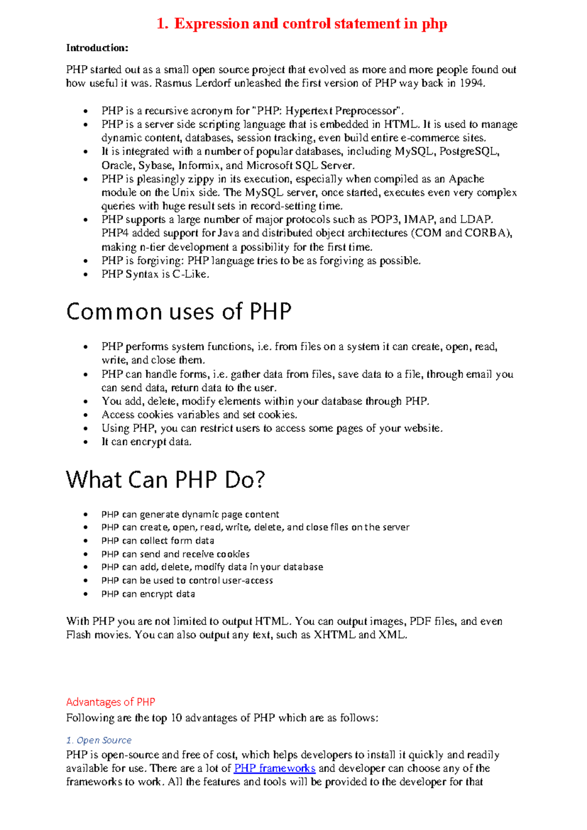 PHP First Chapter - 1. Expression and control statement in php ...