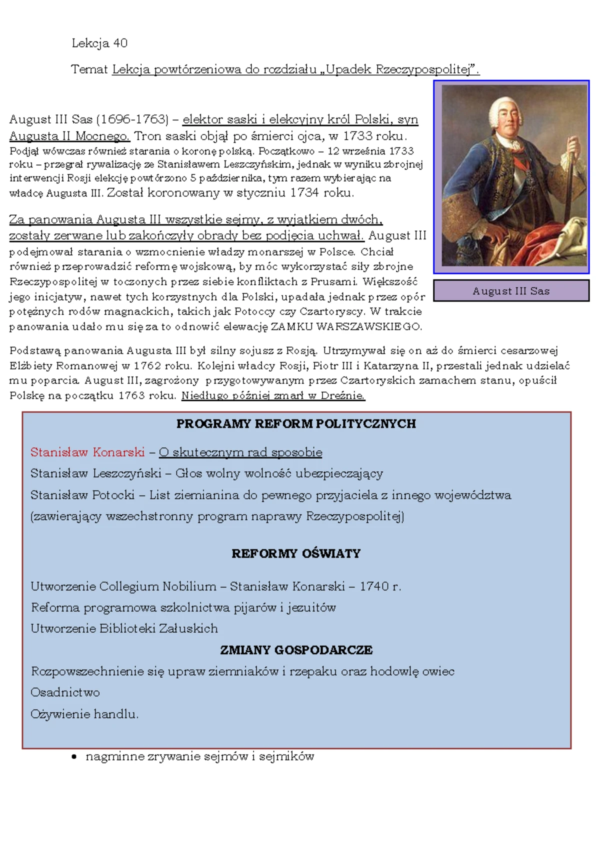 Lekcja 39 Powstanie kosciuszkowskie i trzeci rozbior Polski. Klasa 6 ...