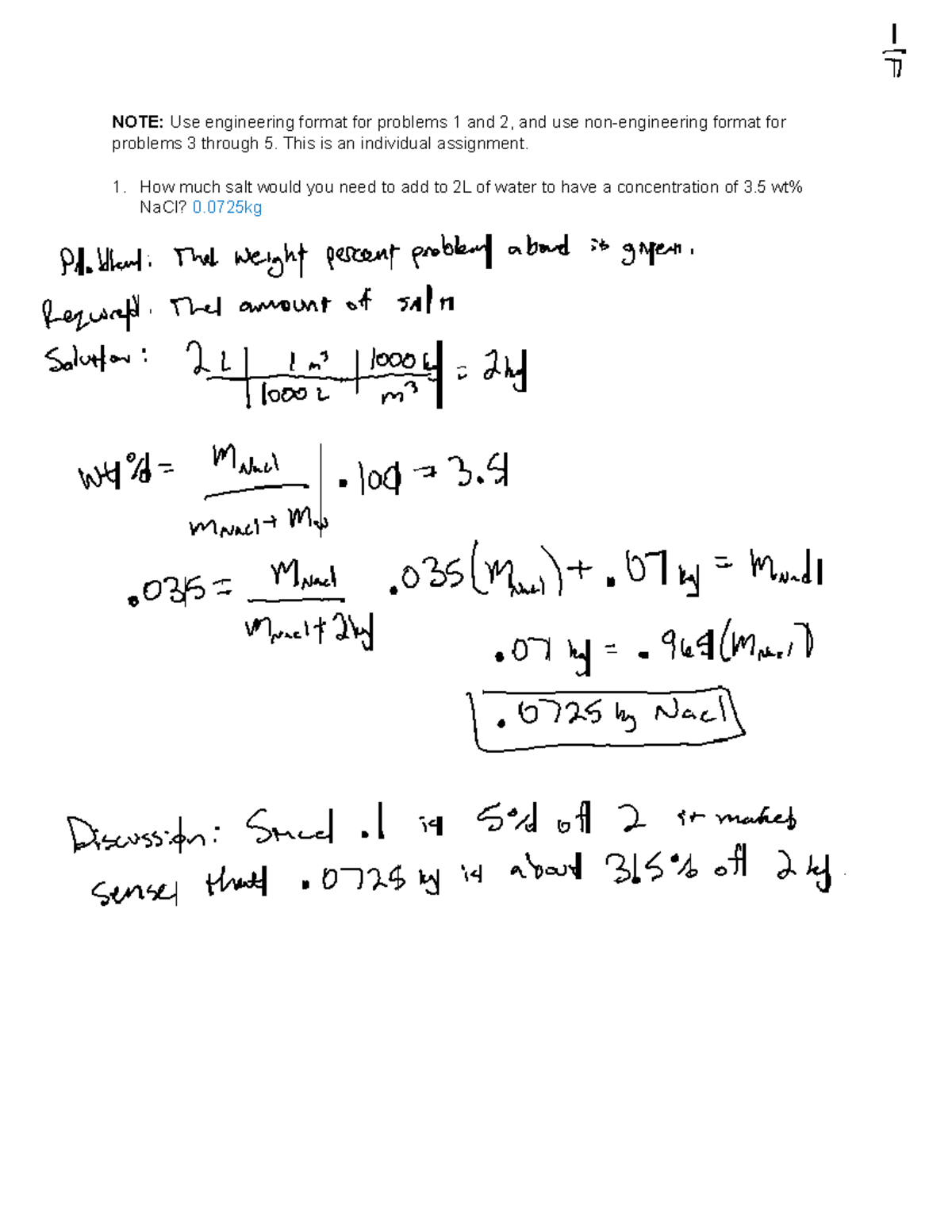 Homework 8 - ENGR 121 - NOTE: Use engineering format for problems 1 and ...