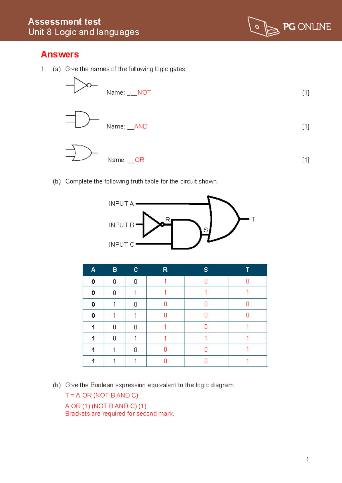Unit 8 Assessment Answers: Logic & Languages Concepts Explained - Studocu