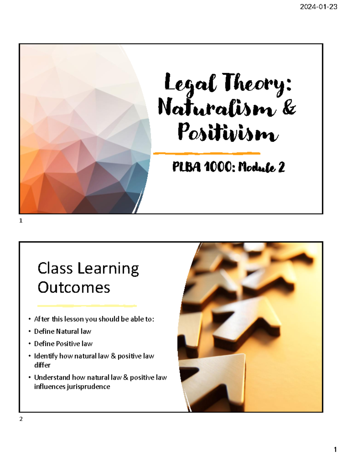 Module 2 philosophy - Slideshow presentation - Legal Theory: Naturalism ...
