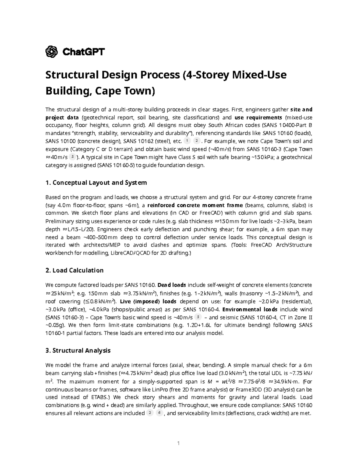 Structural Design Process for 4-Storey Mixed-Use Building (Cape Town) - Studocu