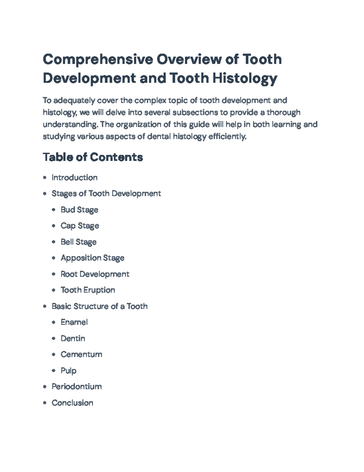 Tooth Development and Histology Overview: A Comprehensive Guide ...