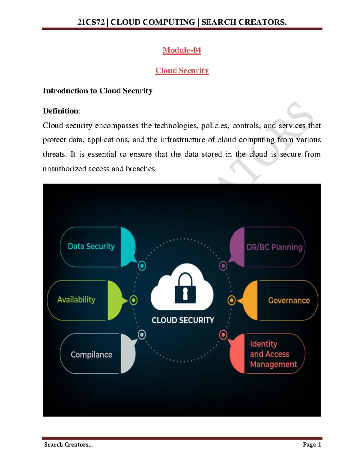 Cloud Computing M-04: Understanding Cloud Security Principles - Studocu