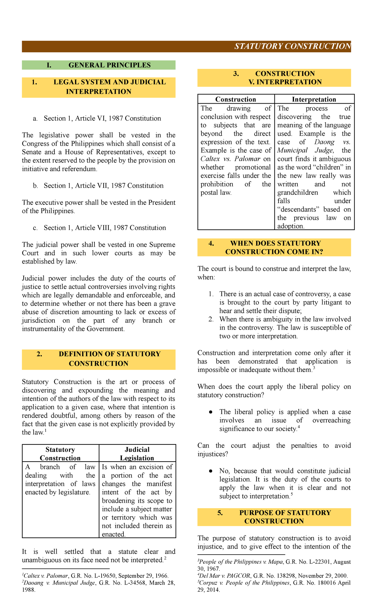 Statutory Construction (LAW 101): Key Doctrines and Principles Review ...