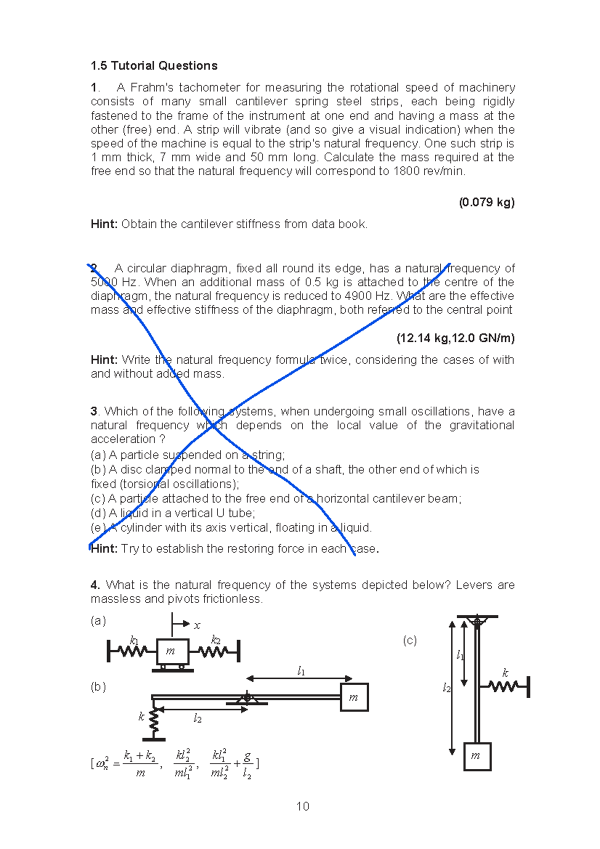 Tutorial 1: Natural Frequency Calculations and Analysis - Studocu