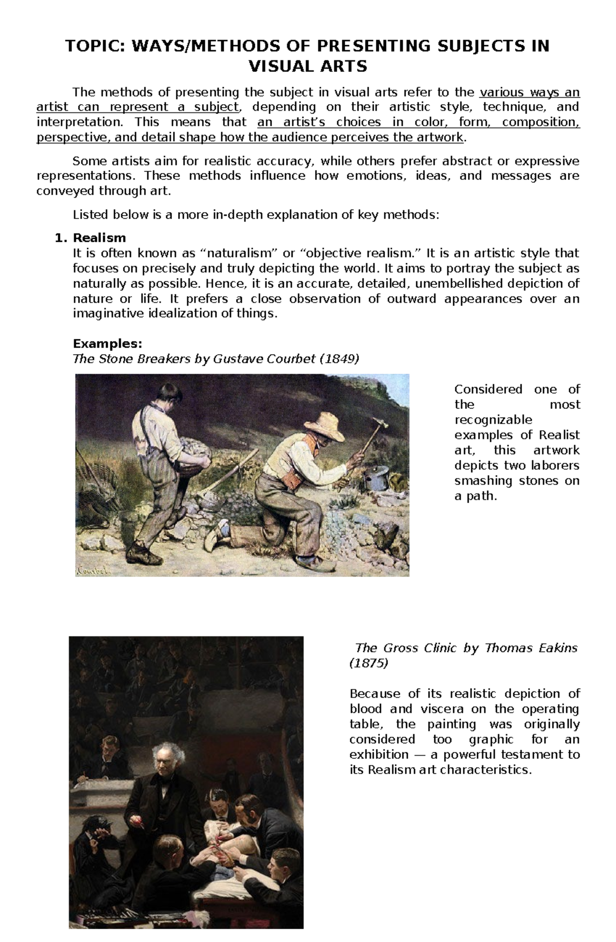 Methods of Presenting Subjects in Visual Arts: A Comprehensive Guide ...