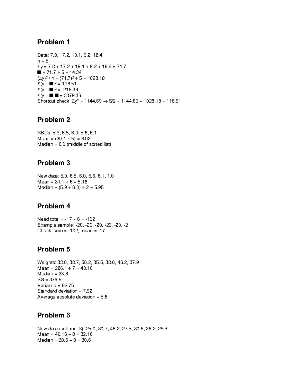 Statistics Homework - Problem Set Analysis - Studocu