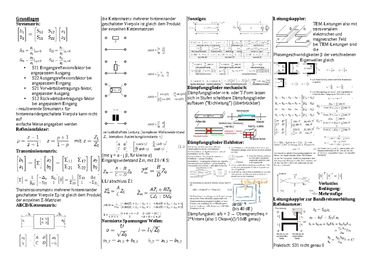 HFM-Formeln: Grundlagen der Streumatrix und Reflexionsfaktoren in ...