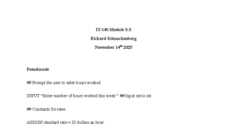 IT-140 Module 3-3 - I got a C- on this, I suggest you look at other ...