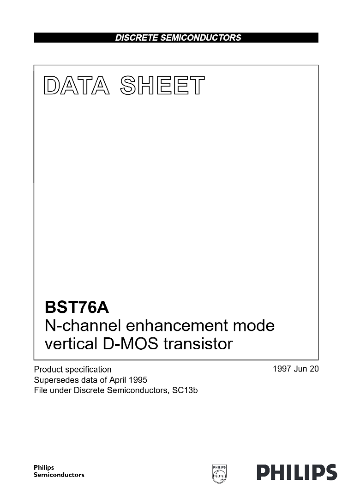 BST76A - Data Sheet and Application Notes for Enhancement Mode ...