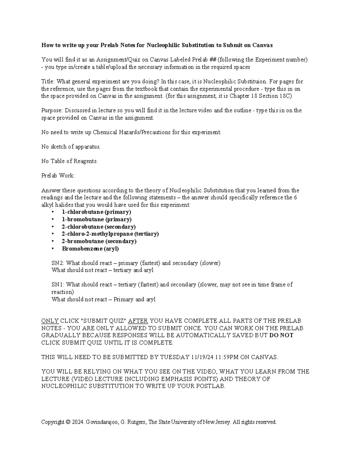 How To Write Up Your Prelab Notes For Nucleophilic Substitution