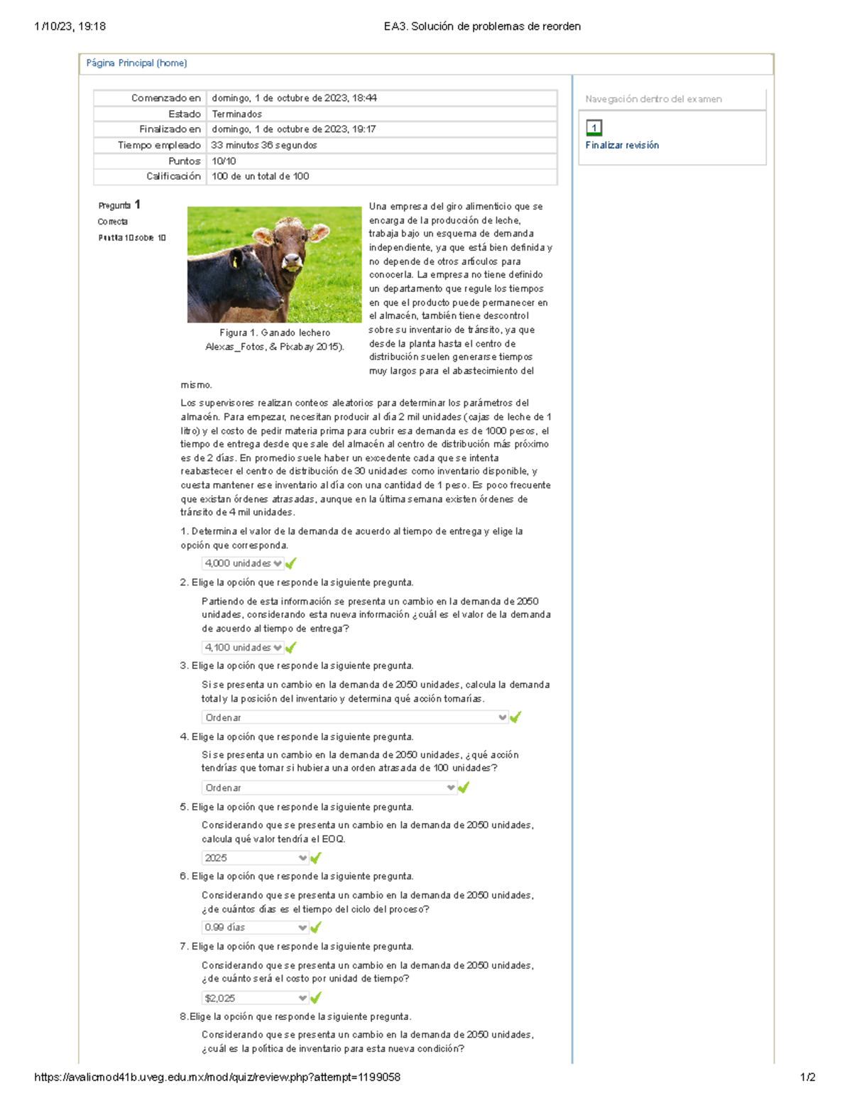 EA3. Análisis de Solución de Problemas de Reorden en Inventarios - Studocu