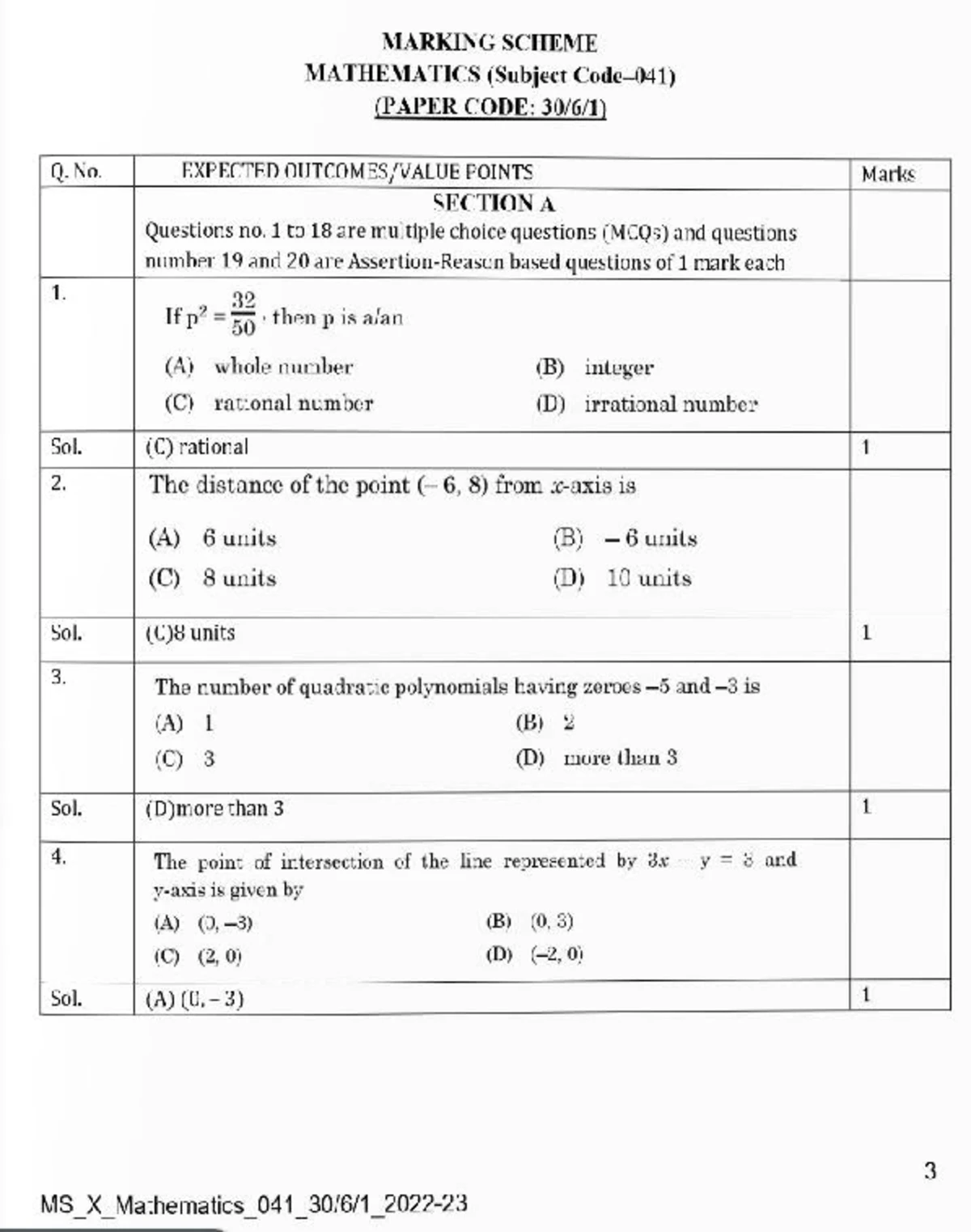 Mathematics Paper 3 Marking Scheme (PAPER CODE: 041) - Studocu