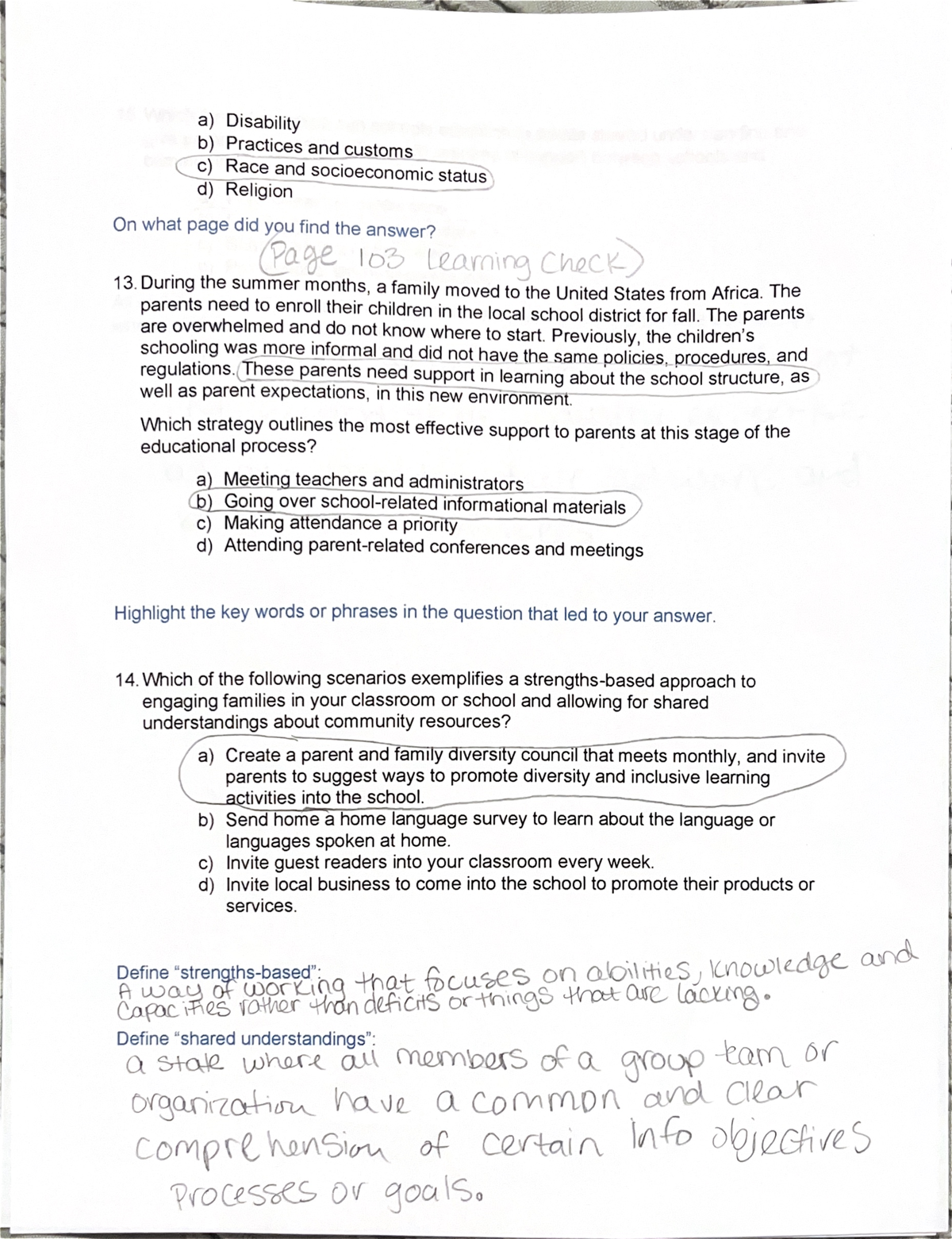 Unit 6 & 7 Study Guide: Engaging Families & Community Resources - Studocu